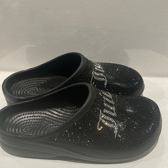 Juicy Couture | Shoes | Juicy Couture Black Plastic Clogs With Juicy ...